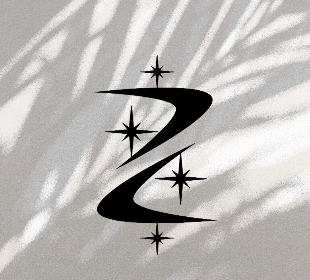 A3 Mid Century Atomic Abstract Shapes Modern Retro Pattern Stencil ...