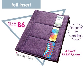 Custom Size Traveler's Notebook Wallet Insert Felt Zip | Etsy