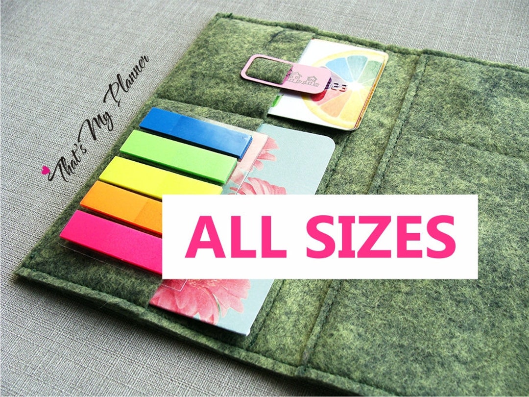 Custom Size Traveler's Notebook Wallet Insert - Felt Zip up Pouch Card ...