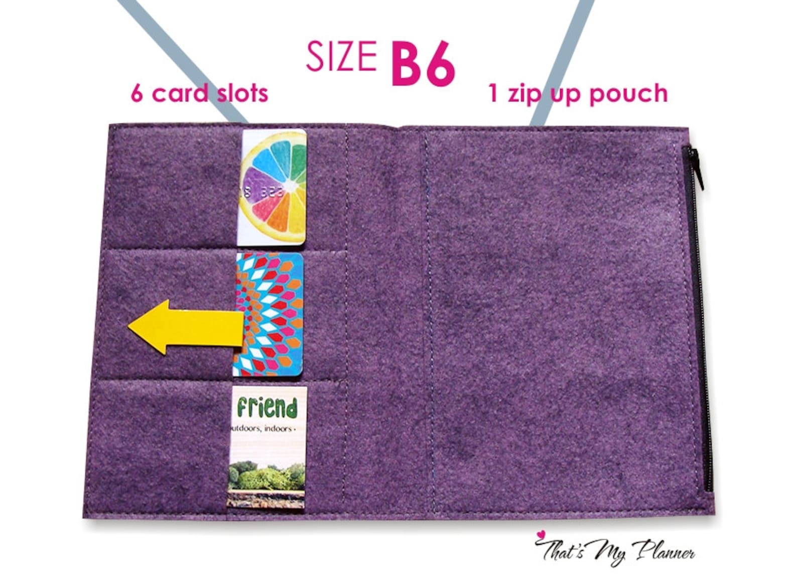 Custom Size Traveler's Notebook Wallet insert Felt Zip | Etsy