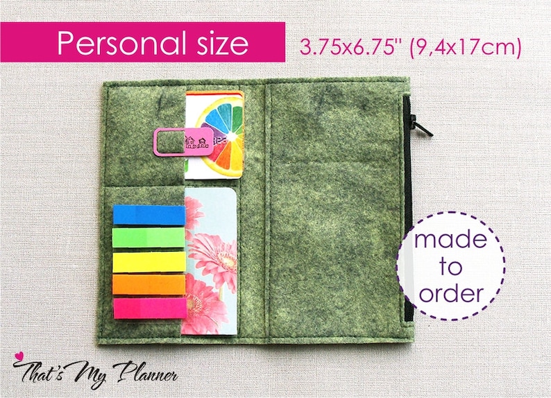 Custom Size Traveler's Notebook Wallet insert Felt Zip | Etsy