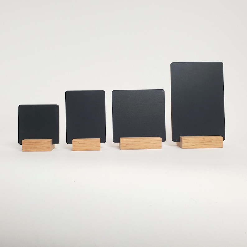 Oak Wood Chalkboard & Whiteboard Sign With Stand: Double-sided Display ...