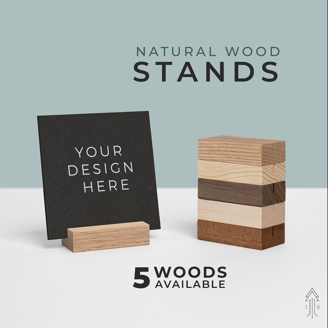Natural Wood Photo and Card Holder, Solid Wood Stands : Pine, Oak ...