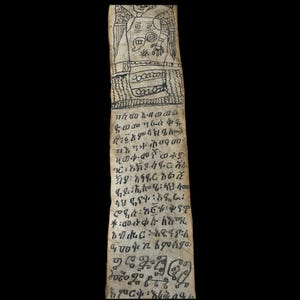 Ethiopian Magic Scroll .healing Scroll. Ge'ez Manuscript on Parchment ...