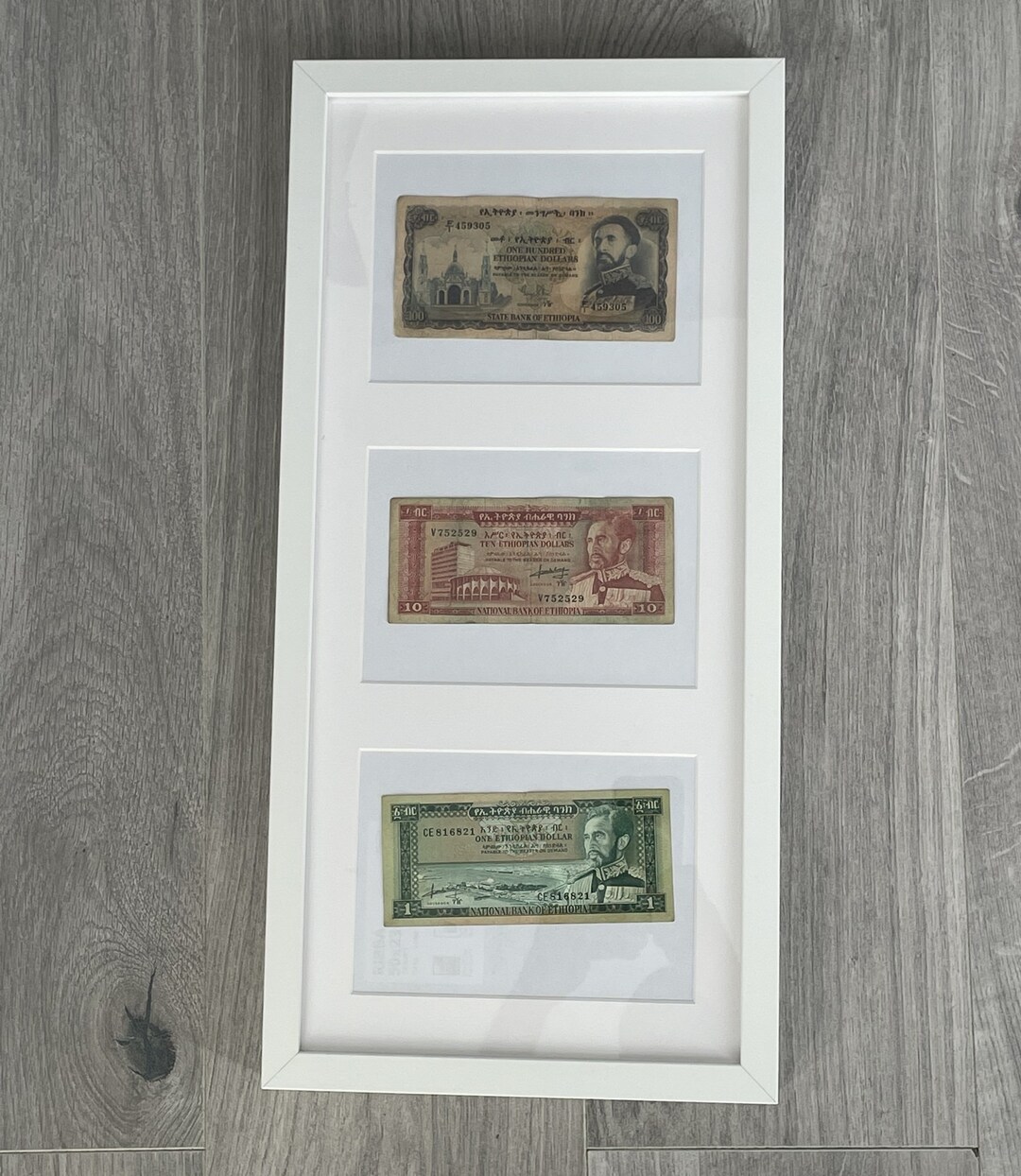 Ethiopian Birr. Framed Old Haile Selassie Birrs, Ethiopian Birr ...