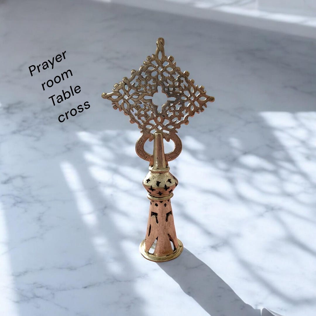 Ethiopian Cross. Self Standing Coptic Table Cross, Orthodox Cross ...