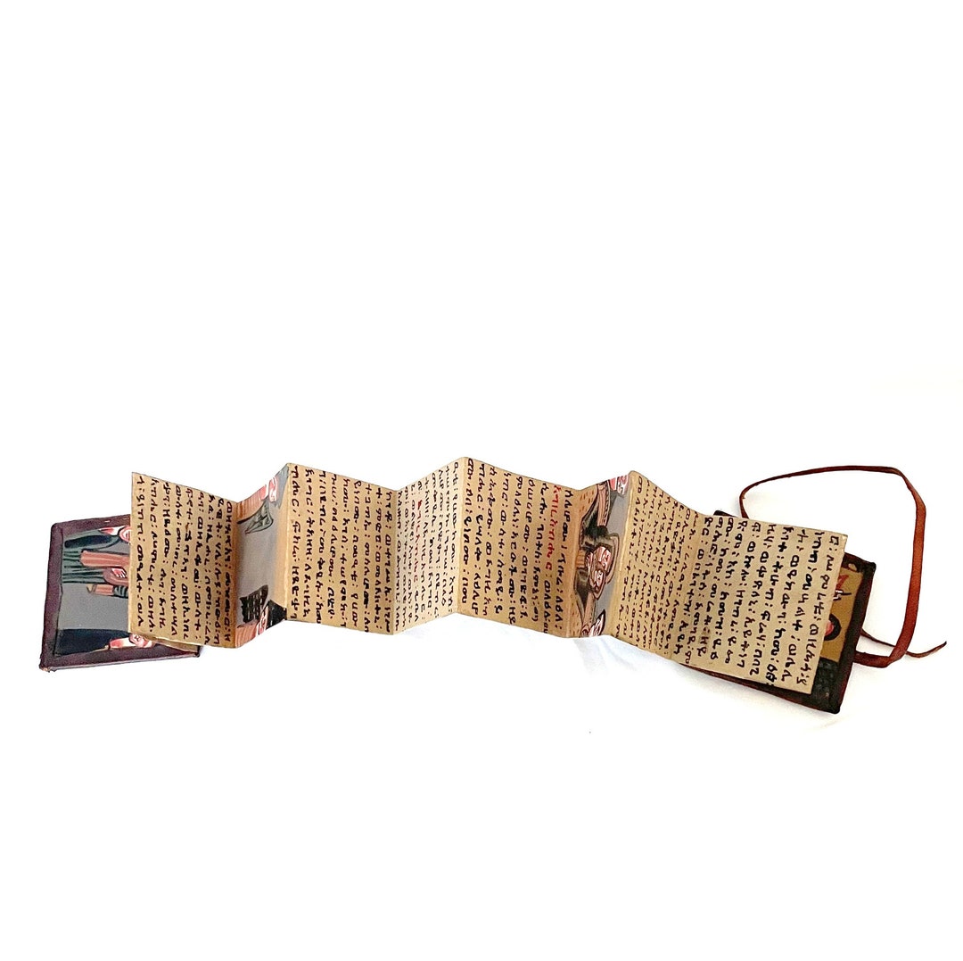 Old Ethiopian Folding Scroll, Ethiopian Christian Manuscript With Four ...