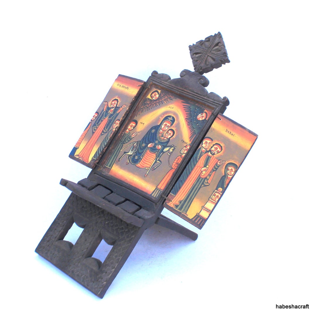 Ethiopian Orthodox Icon | Hand-carved Folding Prayer Icon | Religious ...