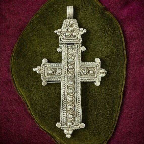 Old Ethiopian Coptic Christian Silver Cross Pendant. … - Gem