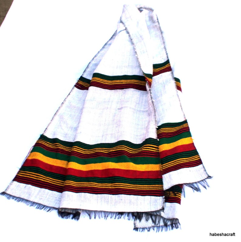 Ethiopian Traditional Cotton Cloth. Rasta Green Yellow Red - Etsy