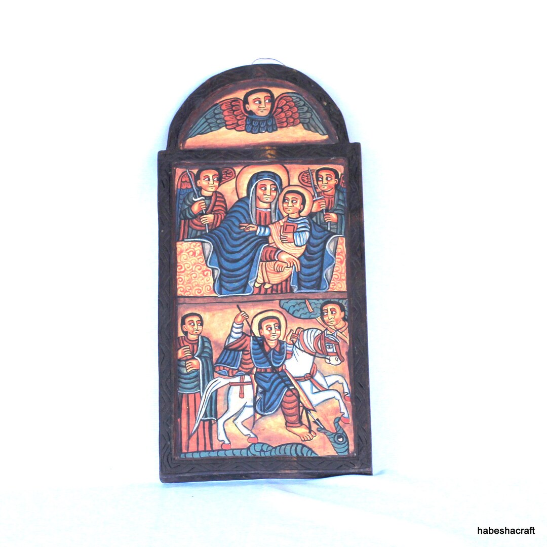 Ethiopian Orthodox Christian Prayer Icon, Hand-carved & Painted From ...