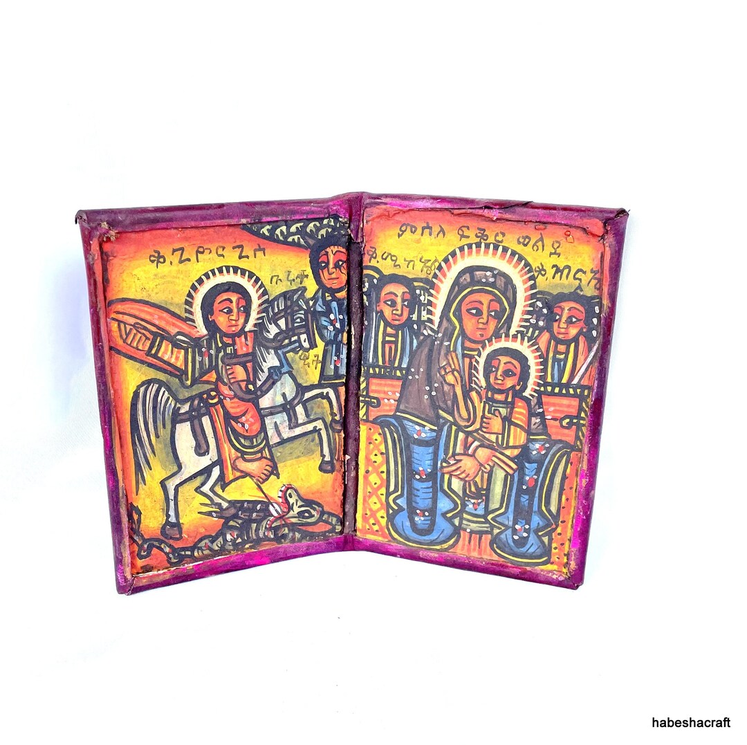 Ethiopian Coptic Christian Icon. Old Ethiopian Orthodox Icon ...