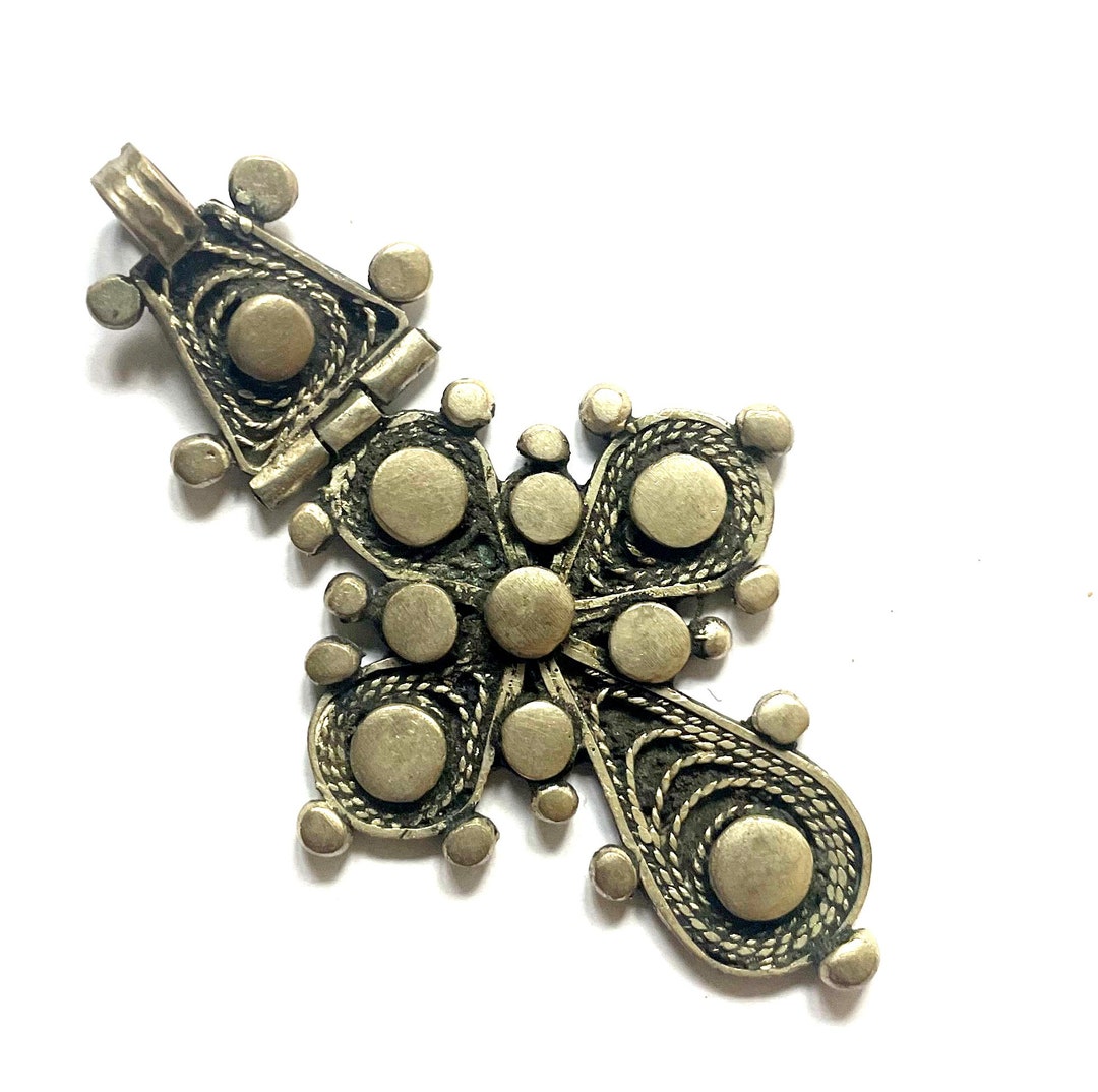 Antique Ethiopian Silver Cross. Ethiopian Orthodox Christian Cross ...