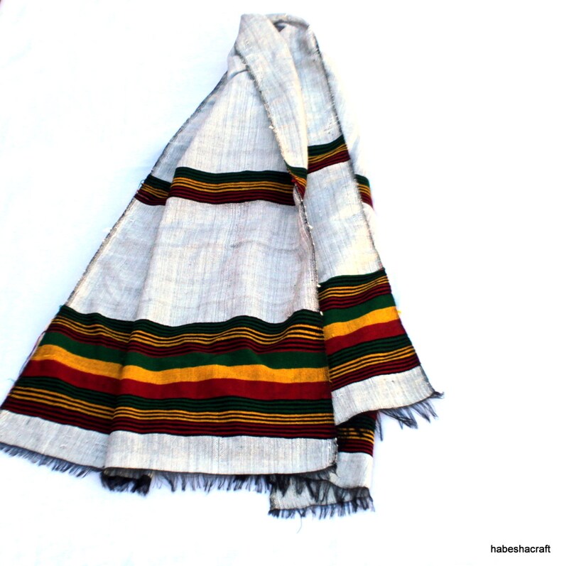 Ethiopian Traditional Cotton Cloth. Rasta Green Yellow Red - Etsy