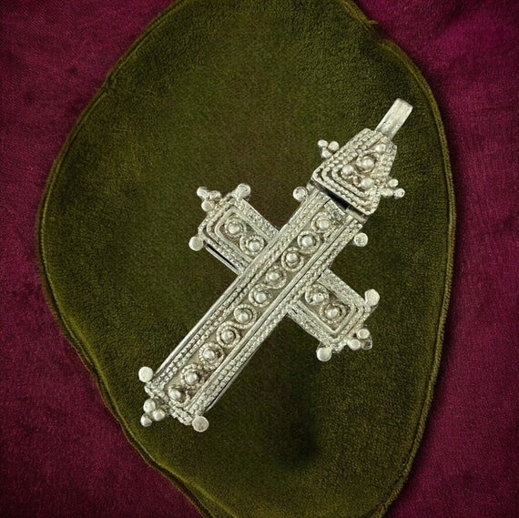 Old Ethiopian Coptic Christian Silver Cross Pendant. … - Gem