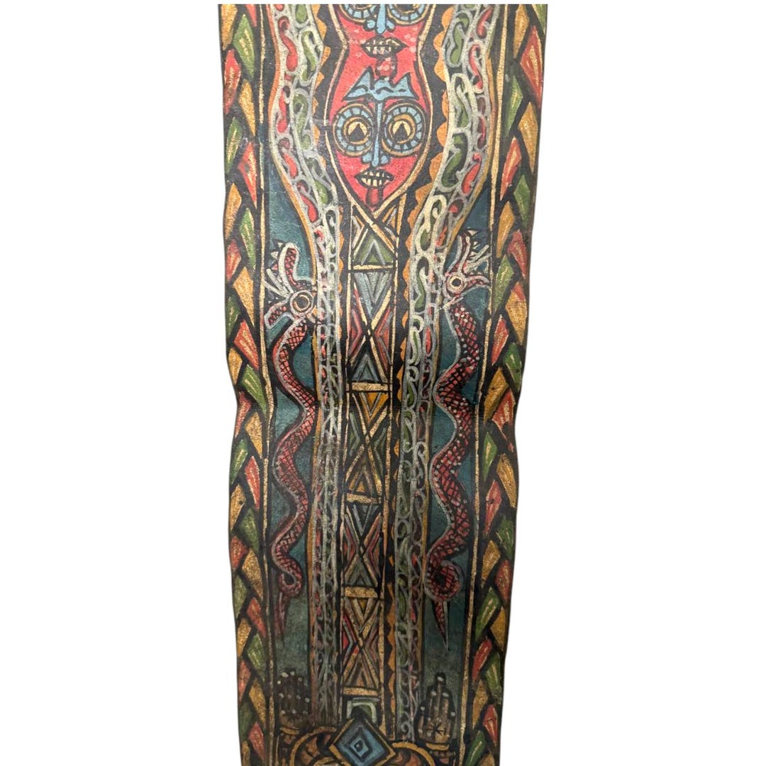 Antique Ethiopian Leather Prayer Scroll: 18th C. African Wall Hanging ...