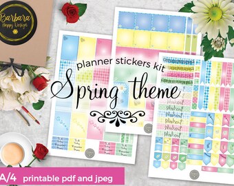 SPRING PRINTABLE PLANNER Stickers Spring Girl Planner Kit - Etsy