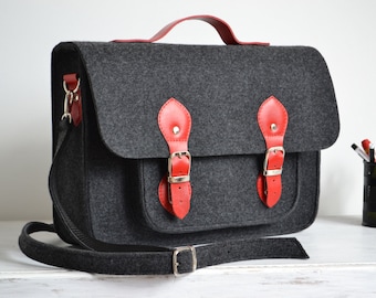 School Satchel Gray Work Bag Back To School 17-inch Womens | Etsy