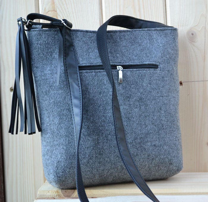 Felt Bag, Felt Shoulder Bag, Felt Crossbody Bag, Women Felt Bag, Blue ...