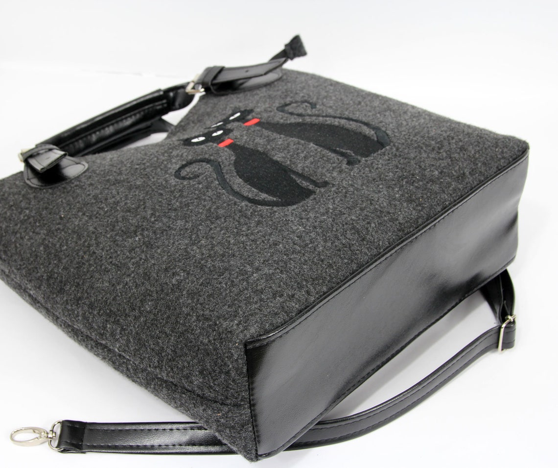 Felt Purse With Zipper Felt Cat Purse Cat Bag Felt Tote | Etsy