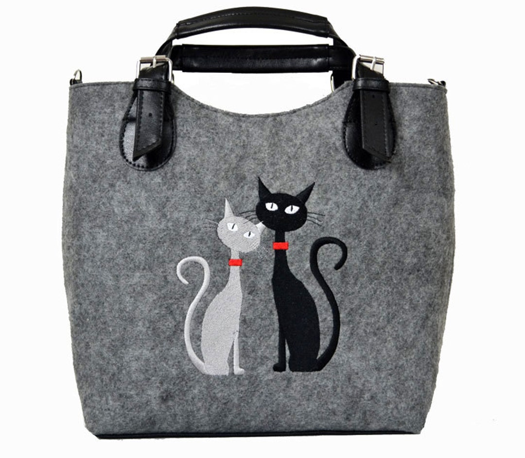 FELT BAG, CAT Handbag, Felt Cat Purse, Cat Bag , Felted Bag , Felted ...