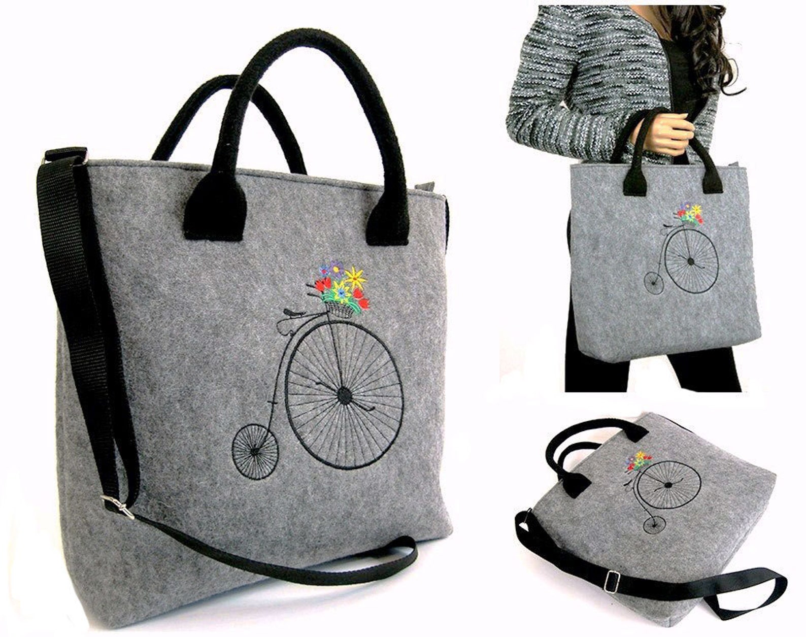 Felt Tote Bag Felt Handbag Felt Shoulder Bag Felt Bag - Etsy