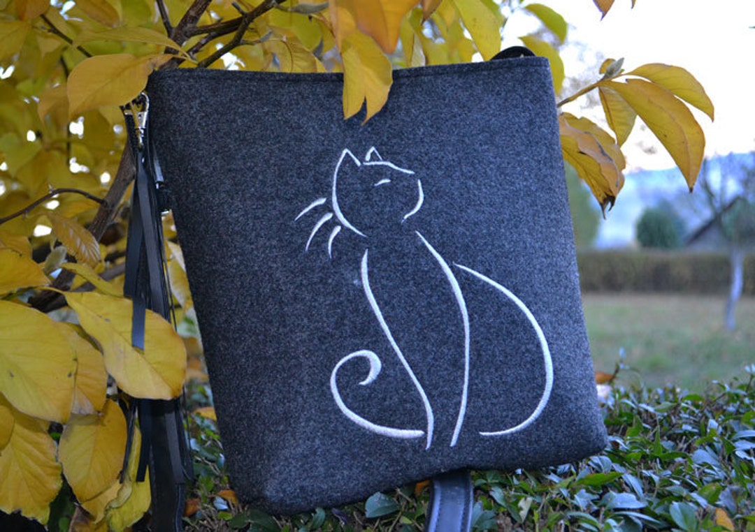 CAT BAG Cat Purse Cat Lover Gift Women Felt Bag Felt Crossbody Bag ...