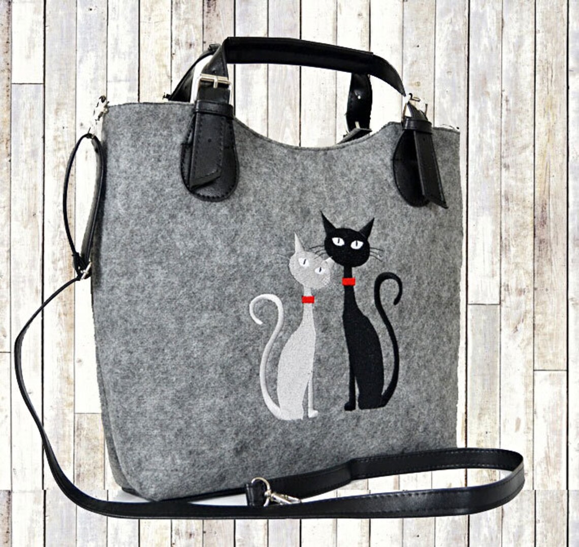 Cat Lover Gifts Felt Bag Handbag Felt Cat Purse Cat Bag - Etsy