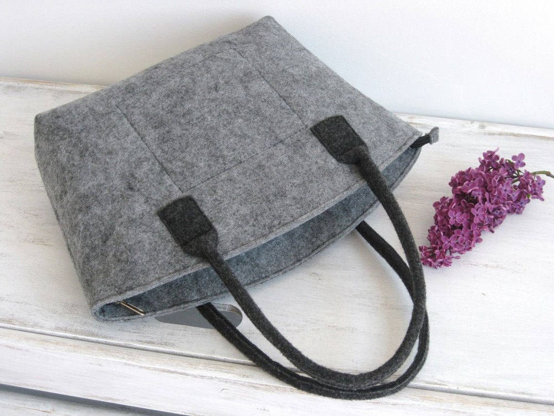 Minimalist Felt Bag Felt Tote Bag Elegant and Casual Felt - Etsy