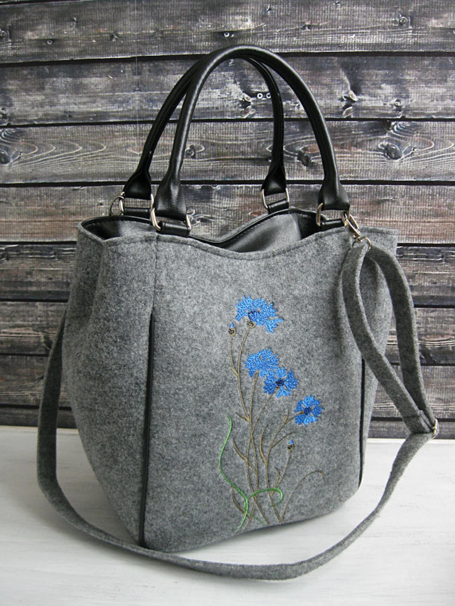FELT BAG, Flower Bag, Women Felt Bag, Felt Totebag, Felt Shopperbag ...