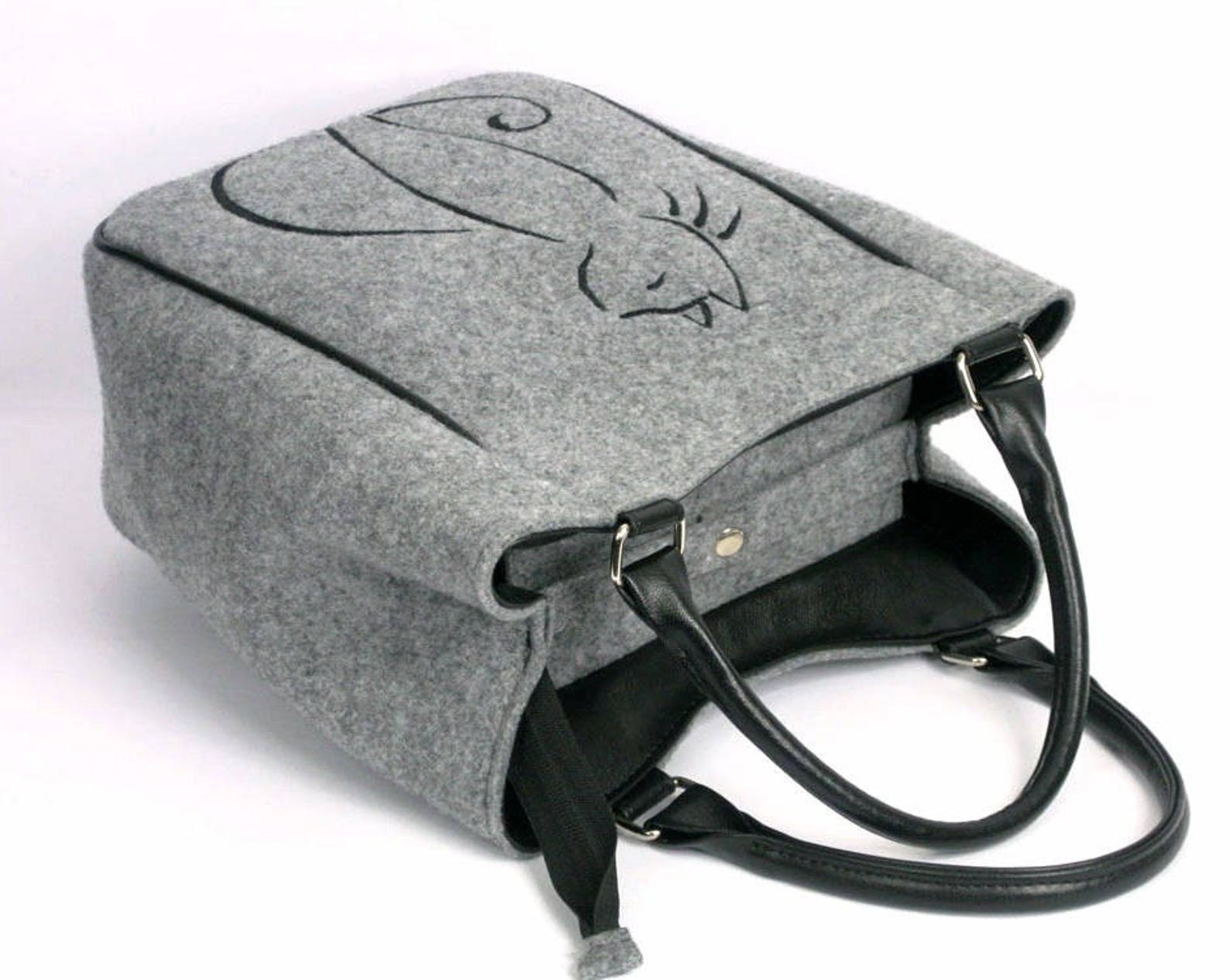 Felt purse everyday purse handbag felt handbag shopping bag | Etsy