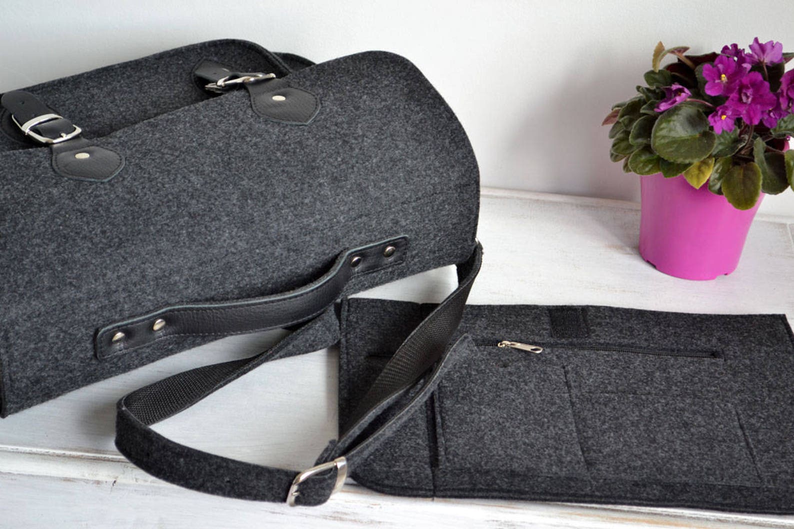 LAPTOP BAG, 15-inch Laptop Bag, MacBook Case, Crossbody Bag, Felt Bag ...