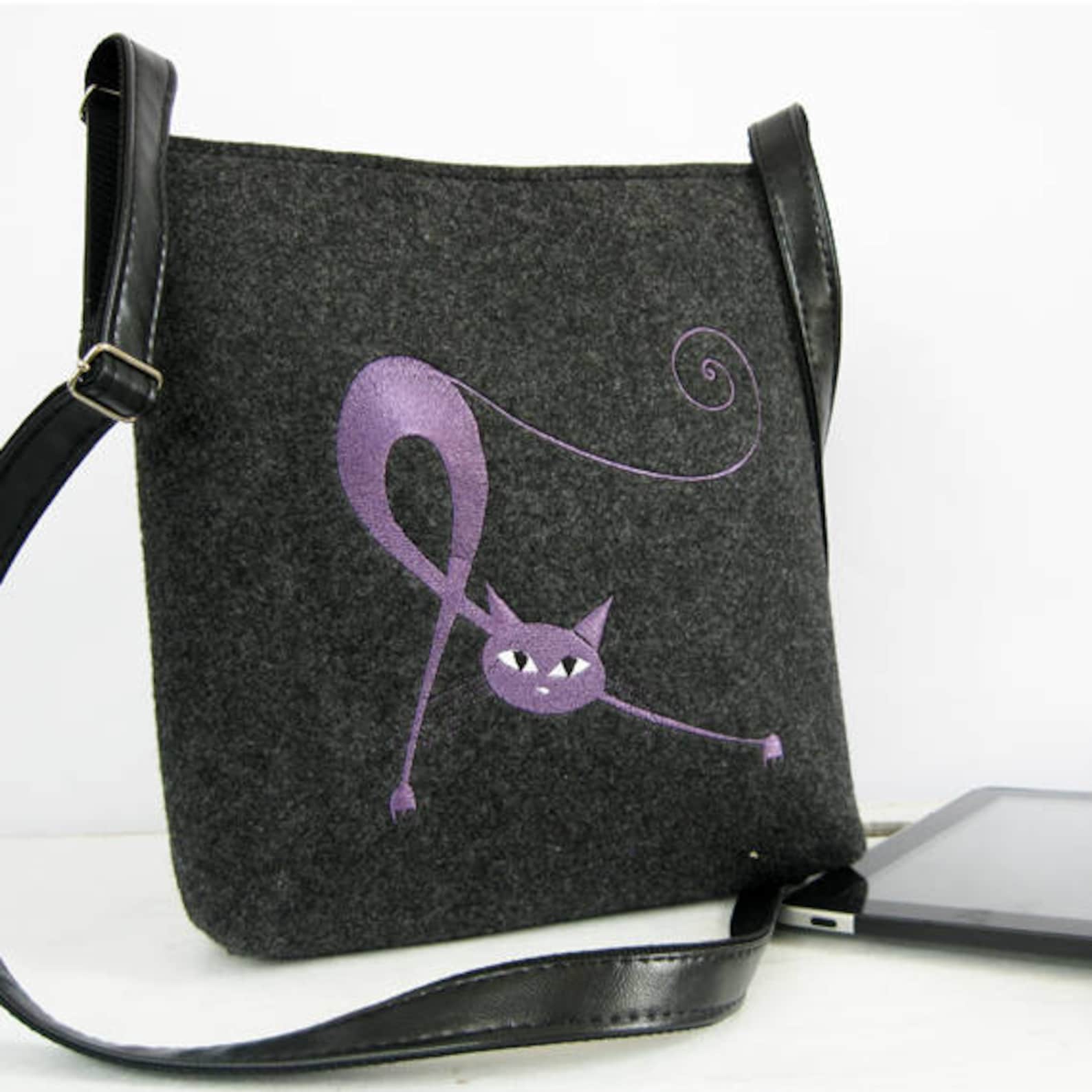 Cat Lover Gifts Crossbody Bag Cat Bag Felt Shoulder Bag - Etsy