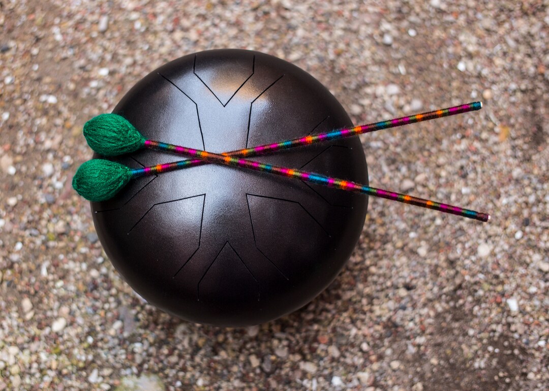 Handmade Black Steel Tongue Drum: Slit Drum With Mallets - Etsy