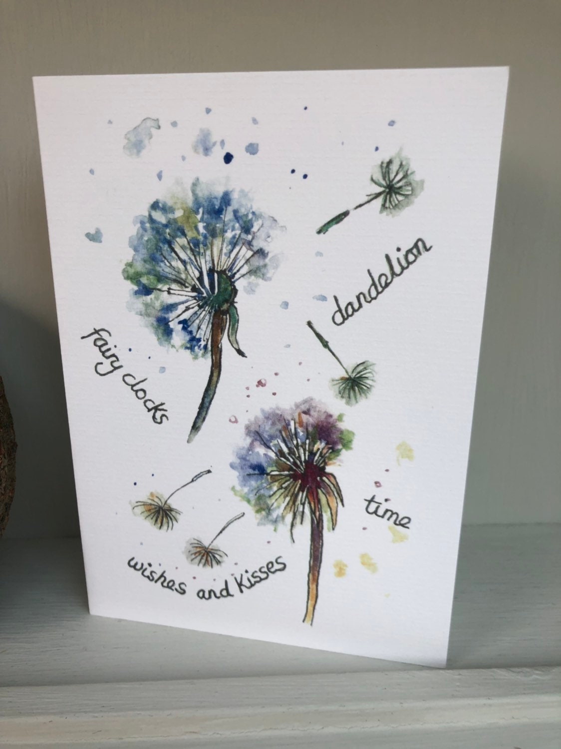 Dandelion Log Slice hanging Wooden Sign With Matching Card - Etsy