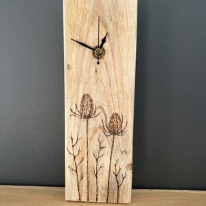 Teasels and Twigs- Handmade Wooden Wall Clocks- Hand Drawn Designs - Etsy