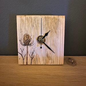Teasels and Twigs- Handmade Wooden Wall Clocks- Hand Drawn Designs - Etsy