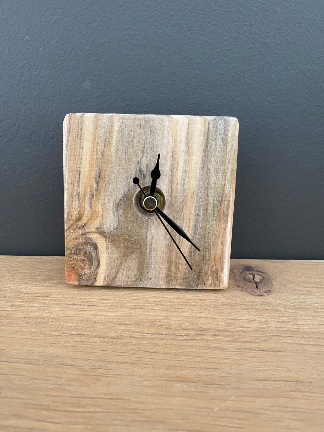 Small Plain Wooden Clock- Oiled Finish-gift-boxed- Handmade - Etsy UK