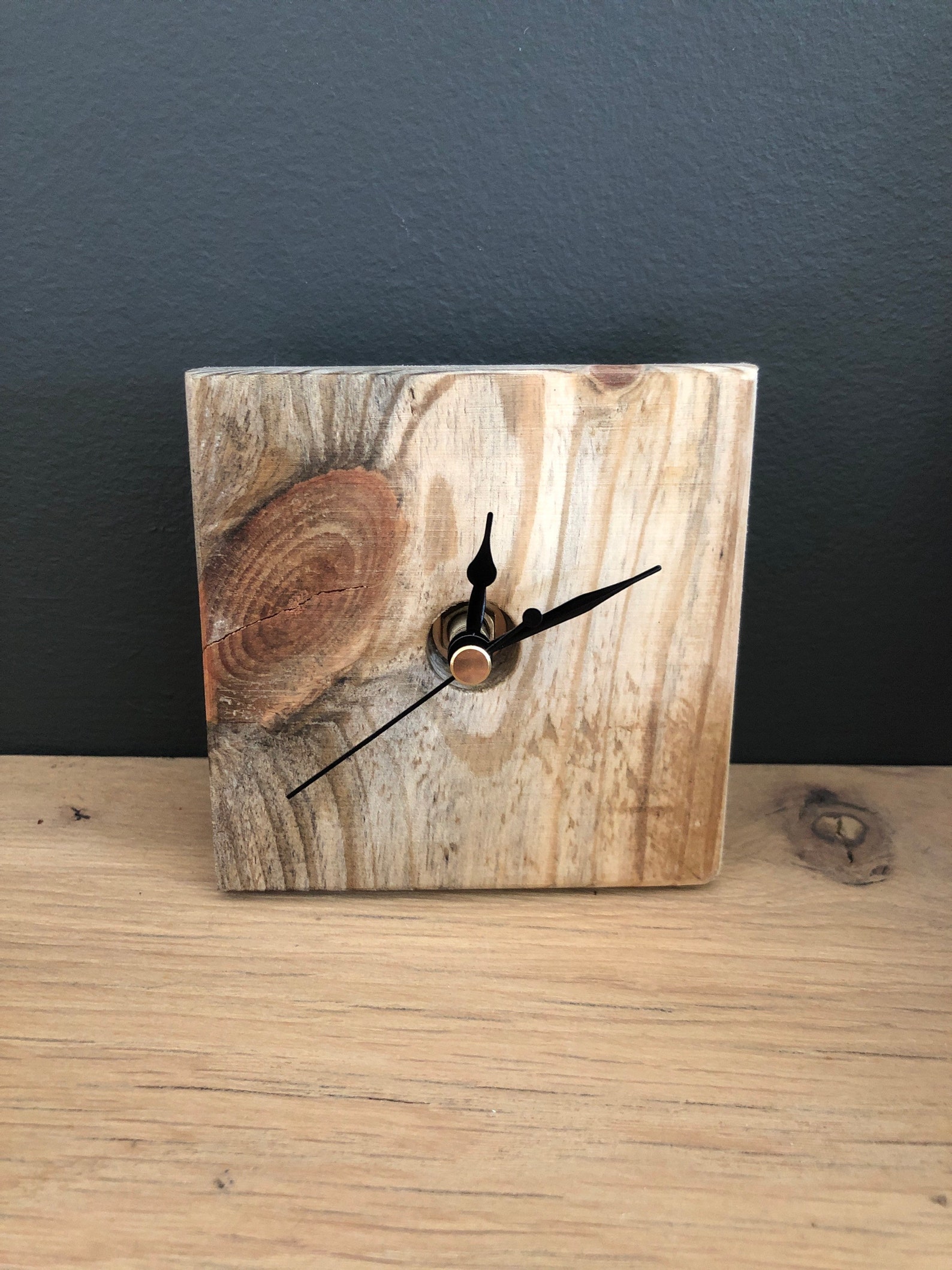 Small Plain Wooden Clock Oiled Finish-gift-boxed Handmade - Etsy UK