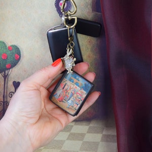 Alice in Wonderland Personalized Keychain Mad Hatter Key Chain Queen of ...