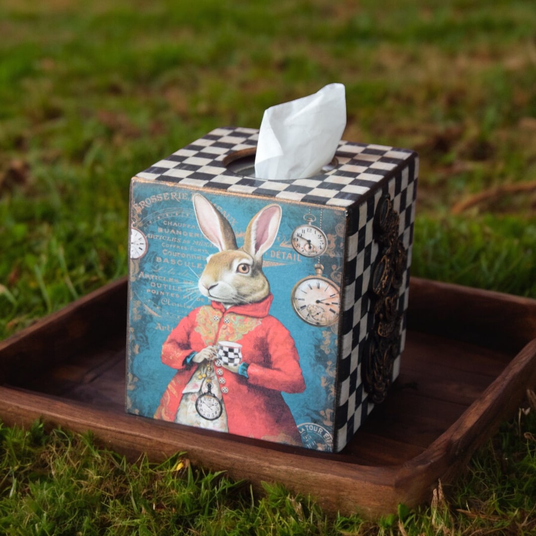Tissue Box Cover Alice in Wonderland Box for Napkins Square Napkin ...