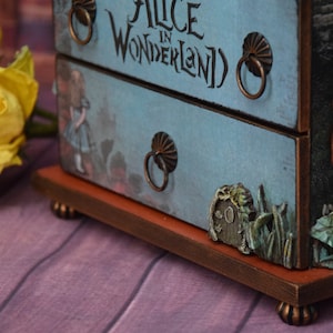 Alice in Wonderland Jewelry Box Cheshire Cat Jewelry Organizer Mushroom ...