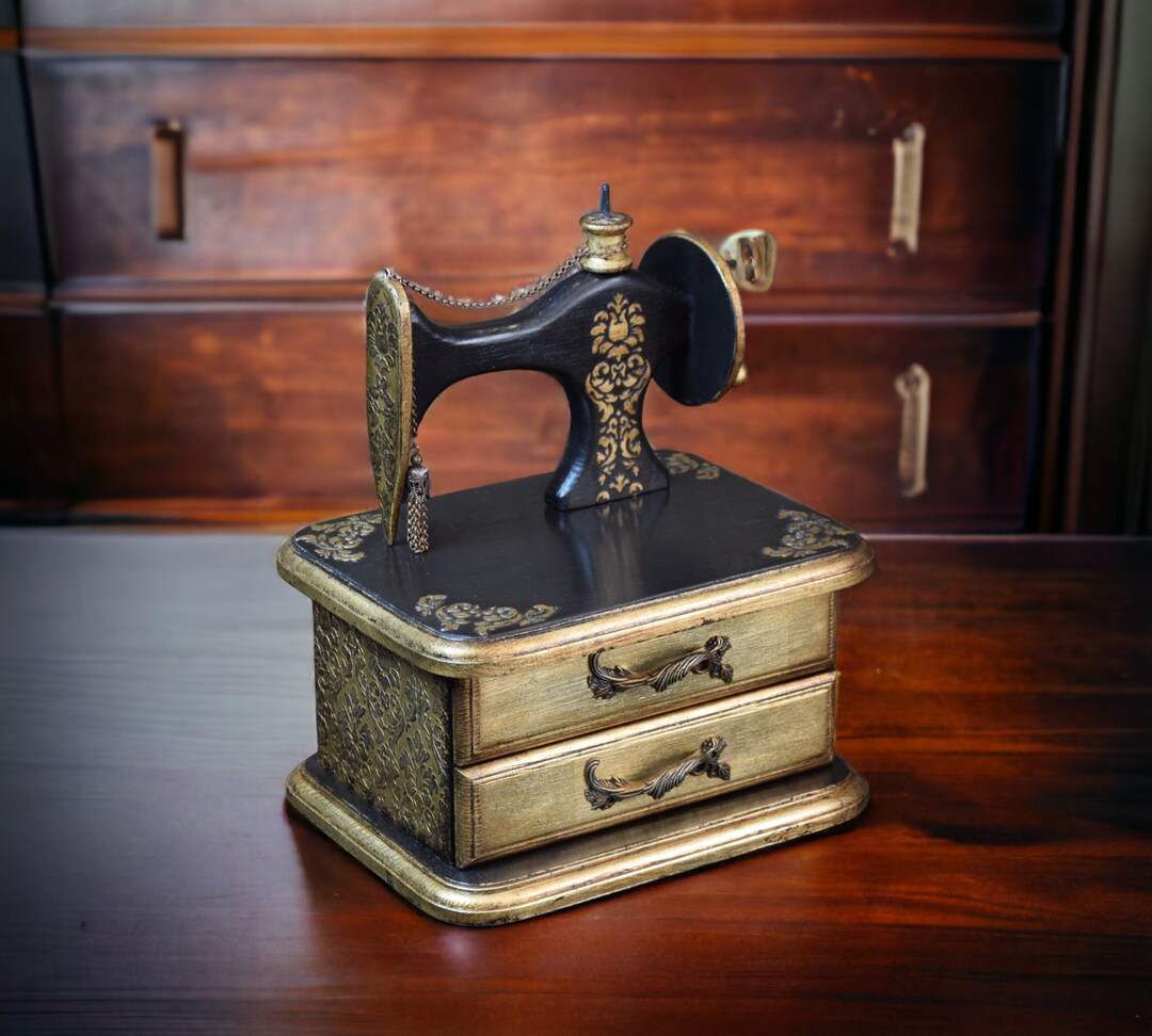 Sewing Box Large Wooden Box for Sewing in the Shape of a Sewing Machine ...