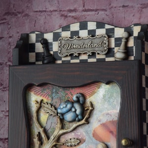 Alice in Wonderland Key Box Cheshire Cat Wall Holder White Rabbit Key ...