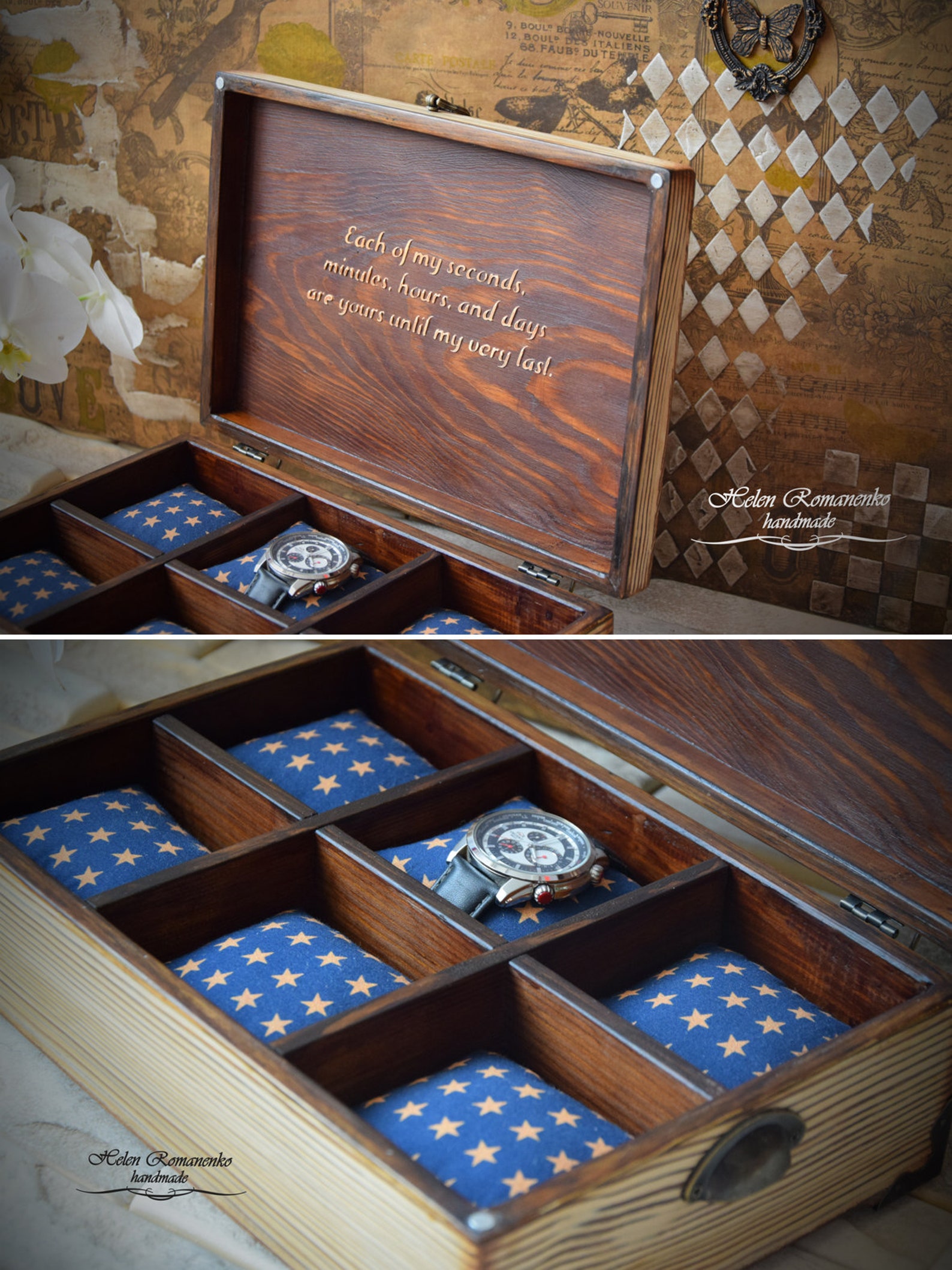 Watch Box Personalized OOAK Custom Watch Box With Monogram - Etsy
