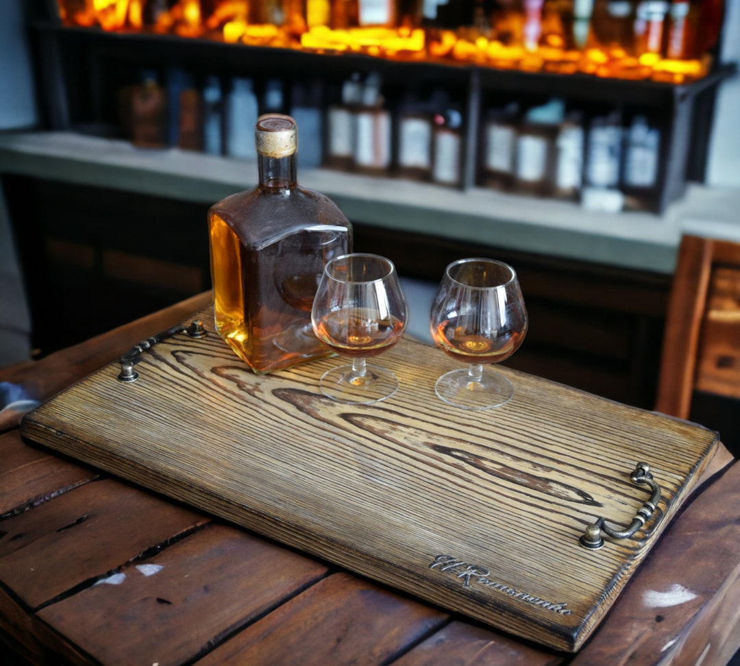 Wooden Tray With Handles Rustic Breakfast Tray Serving Primitive Coffee ...