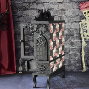 Gothic Home Decor Black Furniture Occultist Cabinet Bat Skull - Etsy