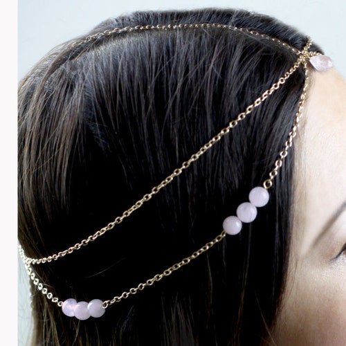 Gemstone Hair Jewelry Forehead Chain Hair Jewelry Peridot - Etsy