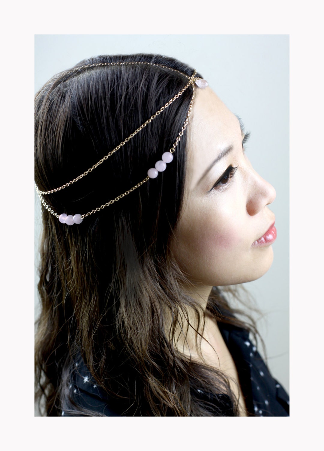 Gemstone Hair Jewelry, Forehead Chain Hair Jewelry, Peridot Hair ...