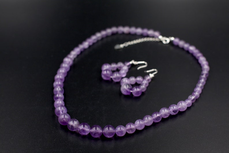 Lavender Amethyst jewelry set Lavender amethyst necklace | Etsy